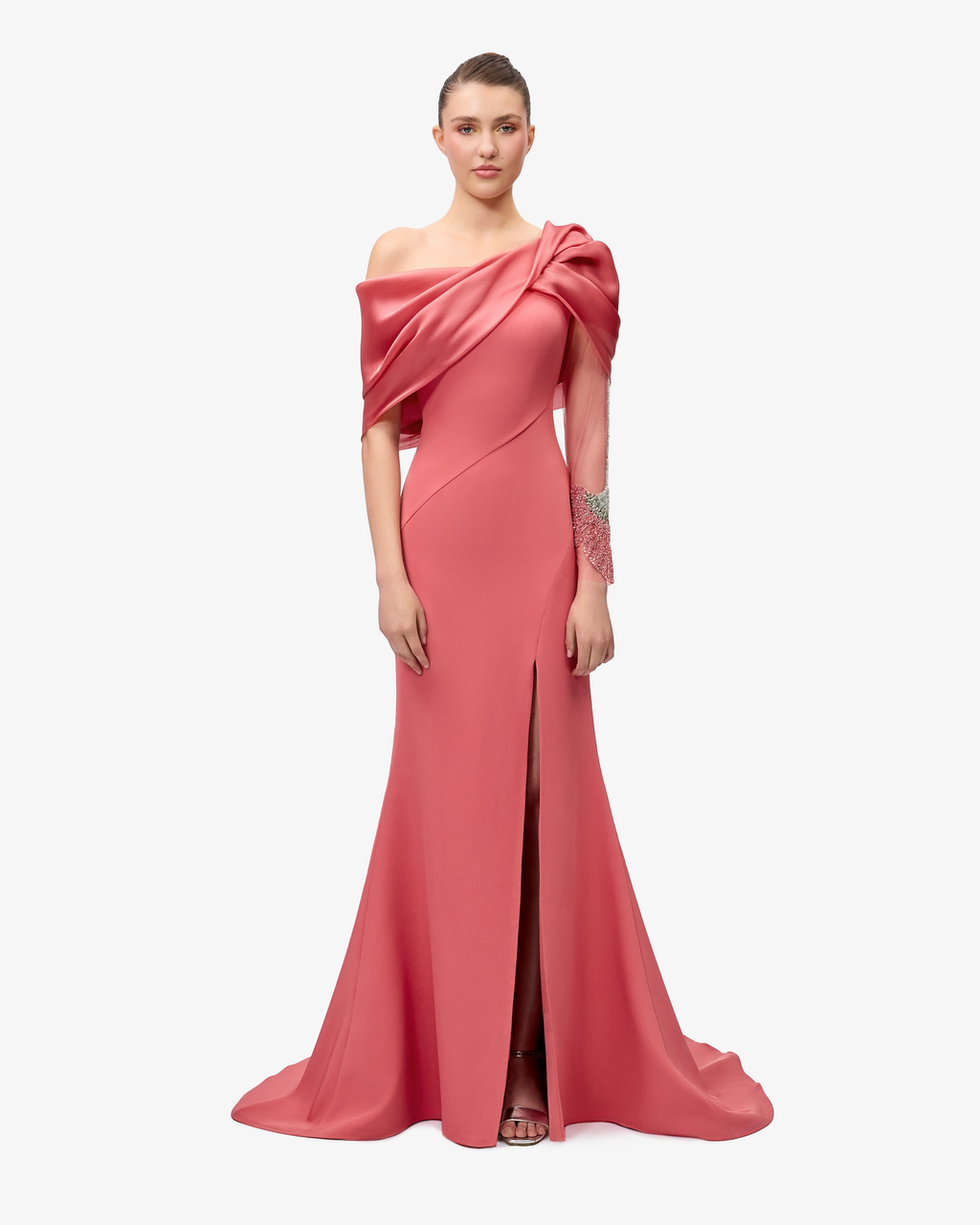 Asymmetric Off The Shoulder Sheath Dress – SANDY NOUR